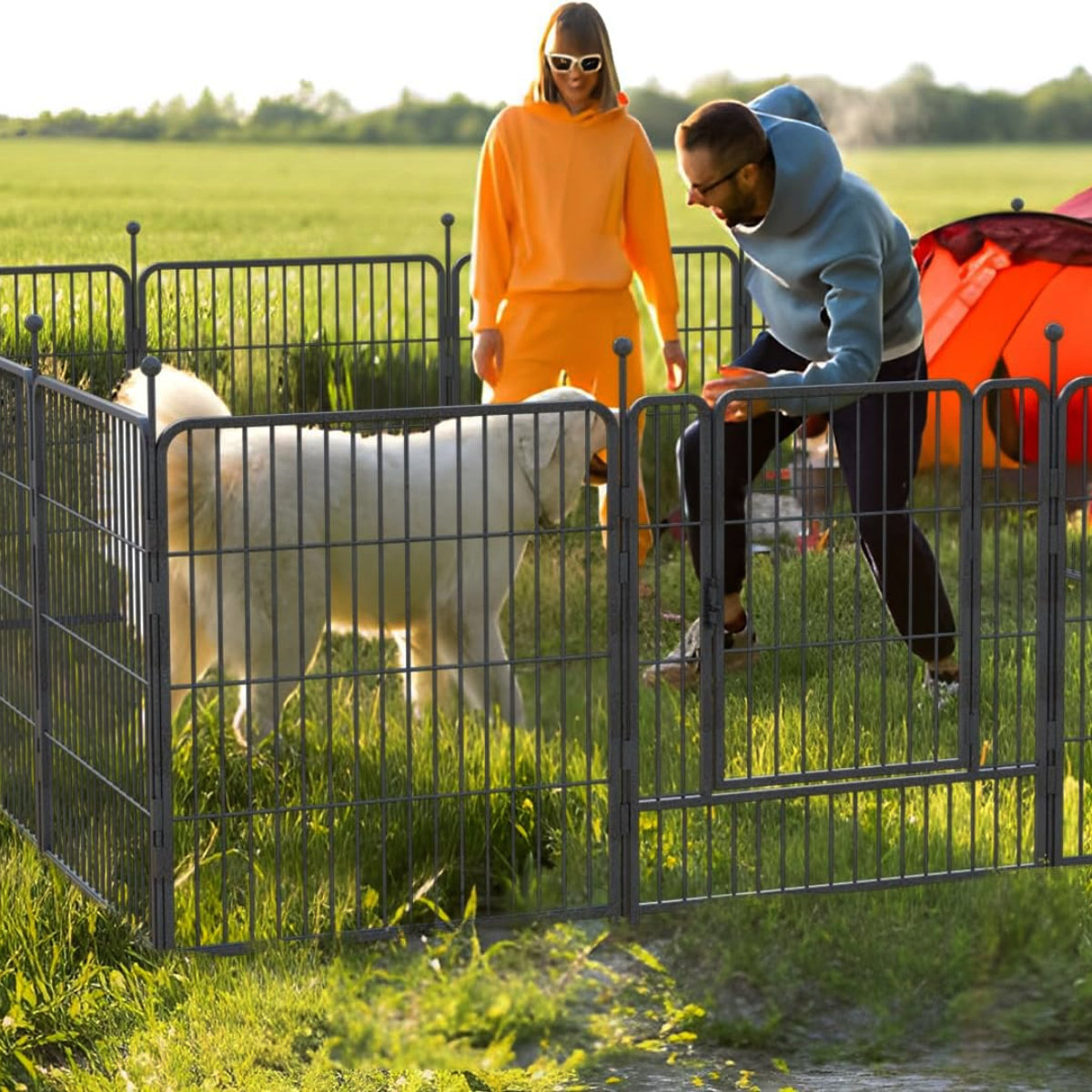 Toocapro 32 Panels Dog Playpen, 40 Inch Height in Heavy Duty, Indoor Outdoor Anti-Rust Dog ...